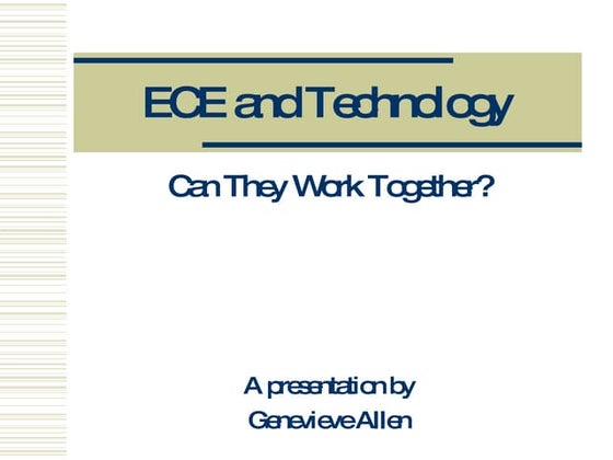 Technology In Early Childhood Education (ECE) | PPTX