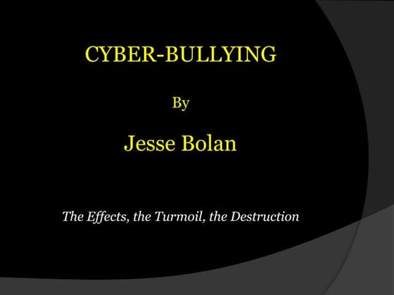Cyber bullying powerpoint | PPT