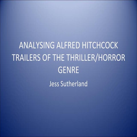 Alfred Hitchcock analysis | PPT