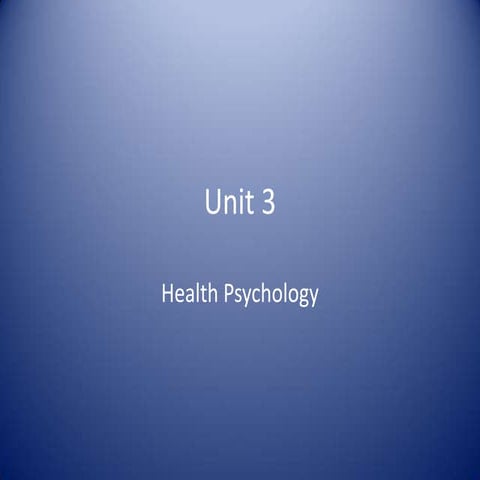 Health Psychology Revision | PPT
