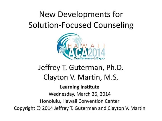 Mastering the Art of Solution-Focused Counseling (PowerPoint) | PPT