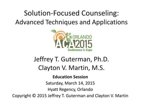 Mastering the Art of Solution-Focused Counseling (PowerPoint) | PPT