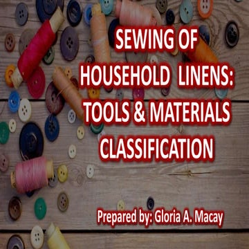 Identifying and Classifying Sewing Tools and Materials | PPT