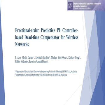 Fractional Order Predictive Pi Controller Based Dead Time Compensator For Wireless Networks Ppt