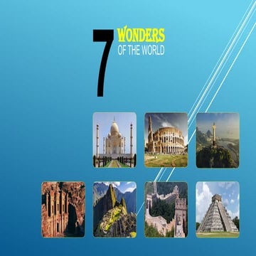 POWER POINT for 7 wonder of the worlds yy | PPTX