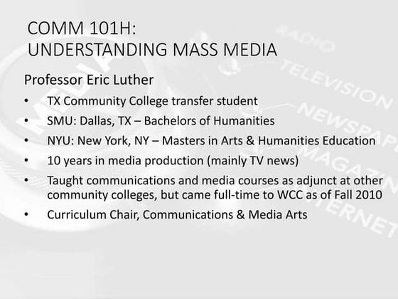 COMM 101-Chapter Five-Magazines+Reflective Project #2 (Luther) | PPT