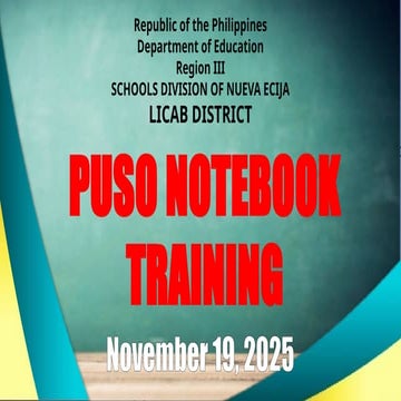 Powerpoint on Program of Puso Training in DepEd | PPTX