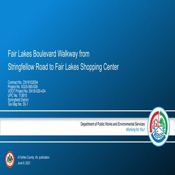 Fair Lakes Boulevard Walkway from Stringfellow Road to Fair Lakes ...