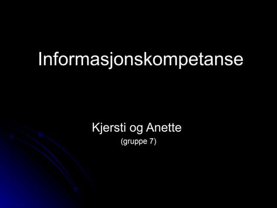 Powerpoint presentasjon | PPT