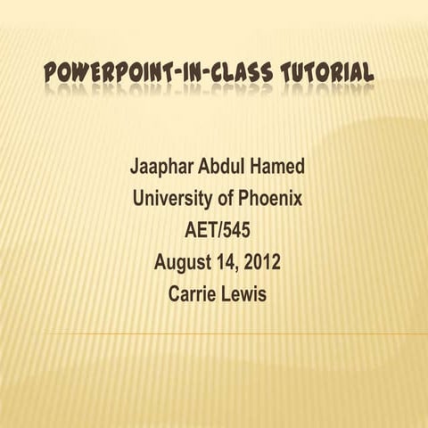 Power point in-class tutorial with video link | PPT