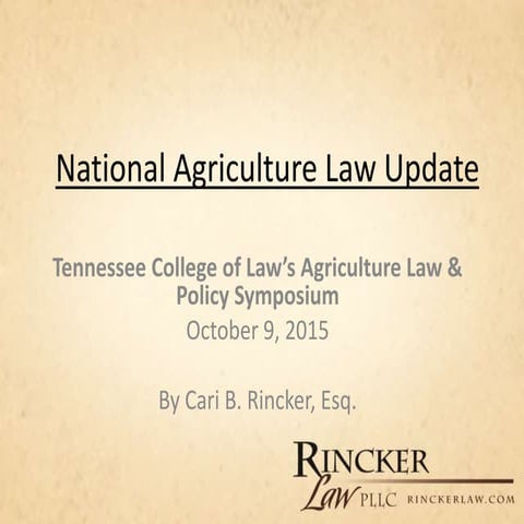 National Agriculture Law Update | PPTX