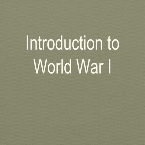 Power point lesson 1 - the lead up to world war i - the twentieth ...