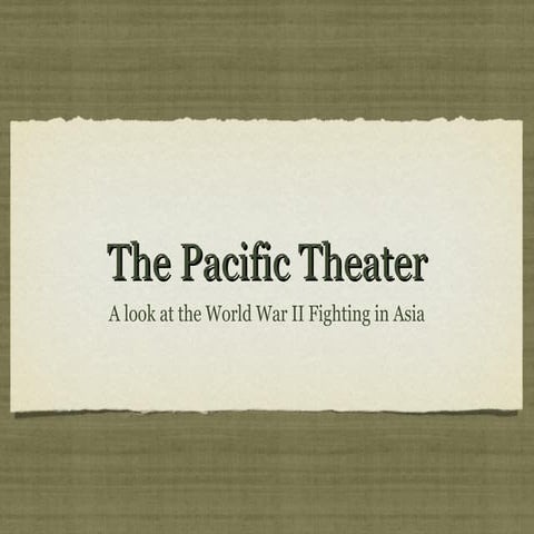 Power point lesson 14 - world war ii pacific theater - great depression ...