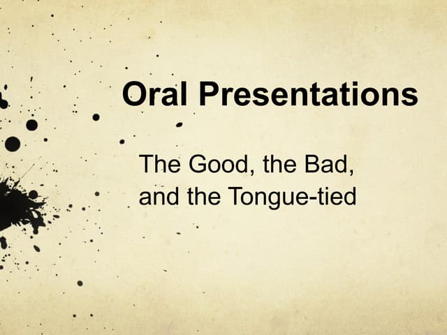 Effective Oral Presentation | PPT
