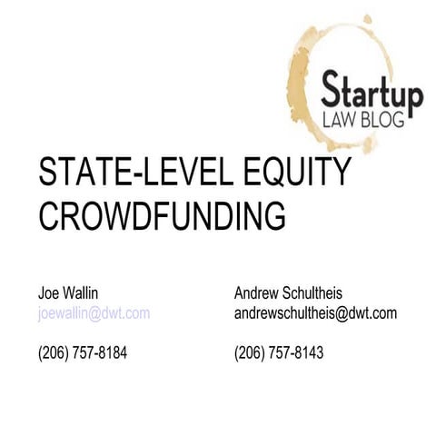 State-Level Equity Crowdfunding | PPT
