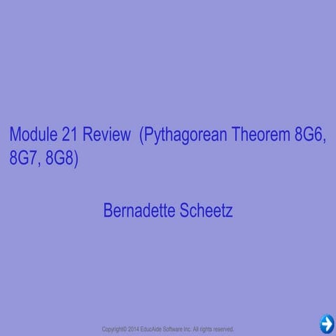 Module 21 - Pythagorean Theorem | PPT