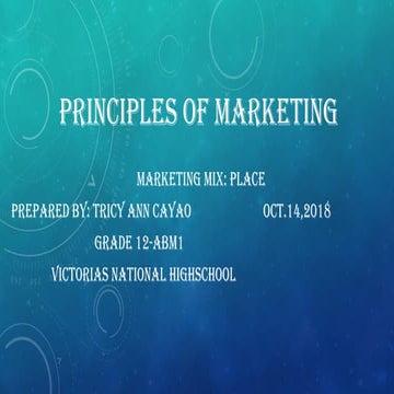 Marketing Mix: PLACE | PPT