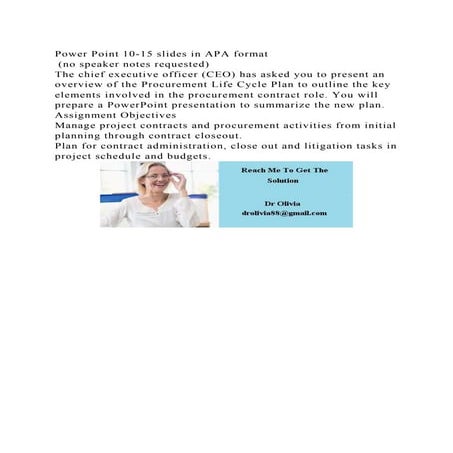 Power Point 10-15 slides in APA format (no speaker notes requested.docx