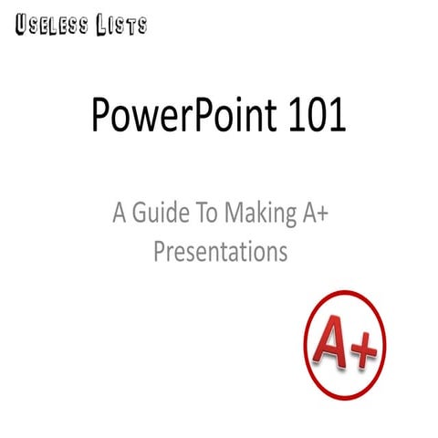 PowerPoint 101 | PPT