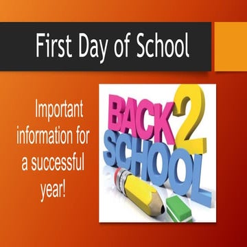 First day of school ppt | PPTX