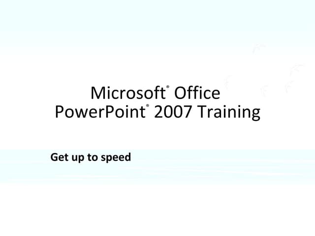 Introduction to microsoft power point 2007 | PDF