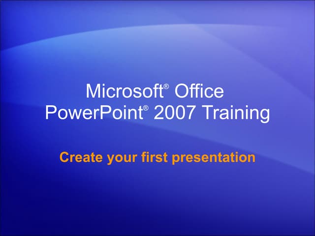 Microsoft Office PowerPoint 2007 - Lesson 1 | PPTX