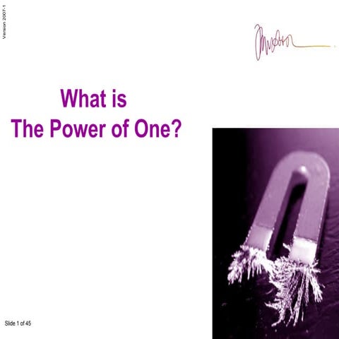 The Power of One | PPT
