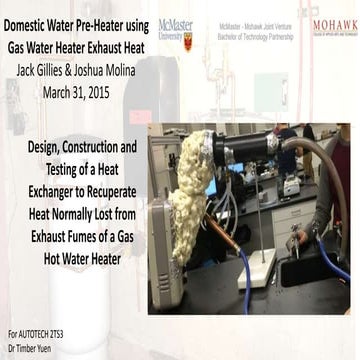 Gas Water Heater Exhaust Heat Recuperation Device | PPTX