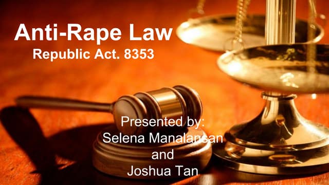 1. Overview of RA 8353 & RA 11648 Laws ” | PPTX