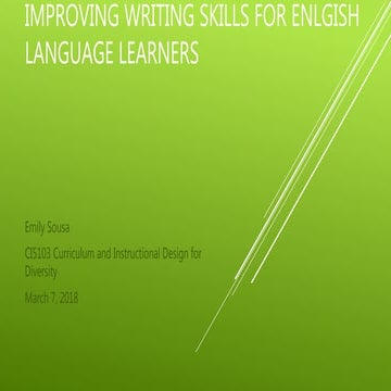Improving Writing Skills for English Language Learners | PPTX