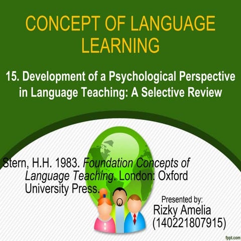Development of a Psychological Perspective in Language Teaching: A ...