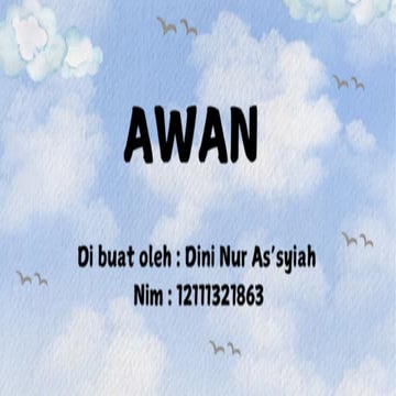 POWERPOINT DINI NUR AS’SYIAH.pdf, JENIS JENIS AWAN | PDF