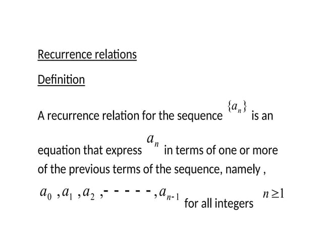 recurrence relations | PPTX