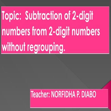SUBTRACTION WITHOUT REGROUPING | PPTX