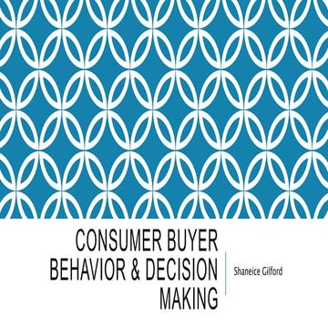 Consumer Buyer Behavior & Decision Making | PPT