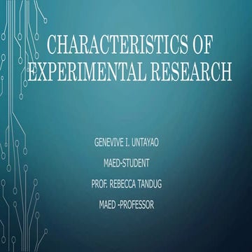 CHARACTERISTICS OF REASERCH OF EXPERIMENTAL RESEARCH | PPTX | Physics ...
