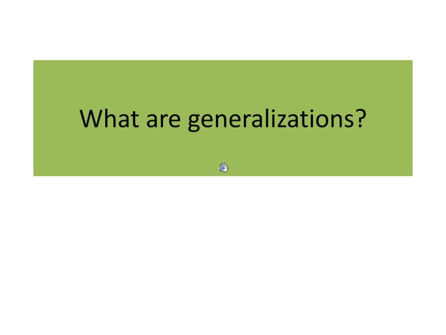 making generalizations- | PPT