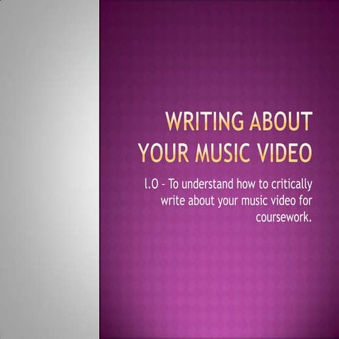 Power point for writing about coursework year 10 | PPTX