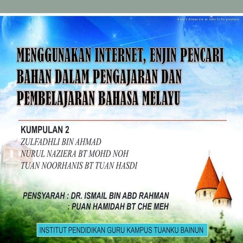 MENGGUNAKAN INTERNET, ENJIN PENCARI BAHAN DALAM PENGAJARAN DAN ...