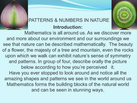 Mathematical patterns in nature | PDF | Geography | Science