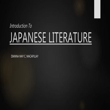 Introduction to Japanese Literature | PPTX