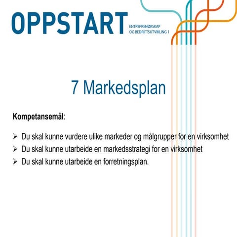 OPPSTART Powerpoint kapittel 7 markedsplan intro og 7.1 marked | PPTX