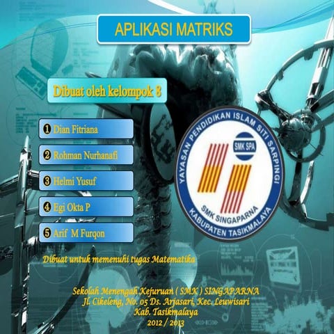 APLIKASI MATRIKS | PPT