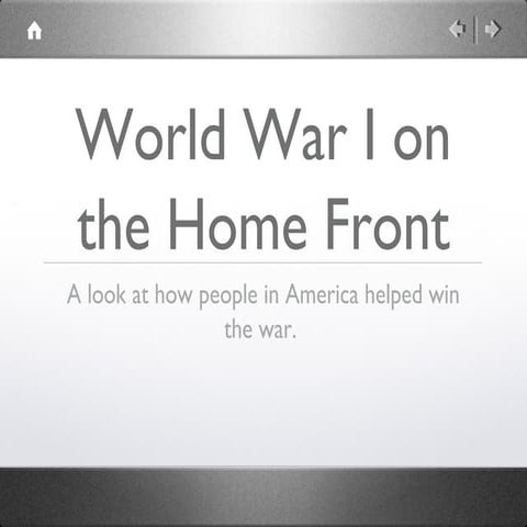 Power point – lesson 4 – the home front during world war i – the ...