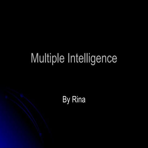Multiple Intelligences | PPT
