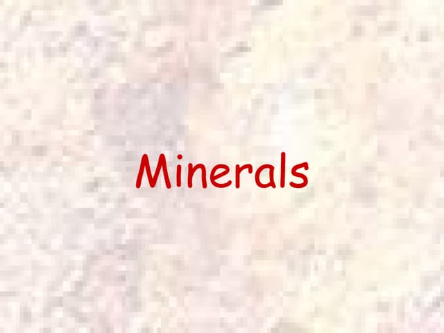 Physical properties of minerals | PPTX