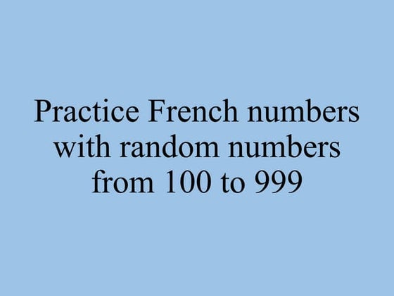 Numbers in french (1) | PPTX