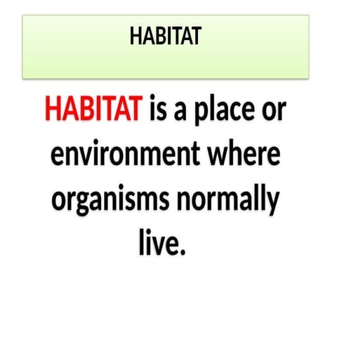 POWERPOINT on HABITAT in tropical regions | PPTX