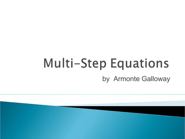 Power Point On Multi Step Equations | Ppt