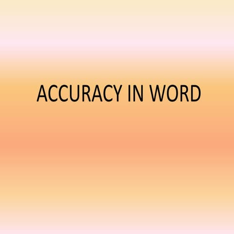Accuracy with Words | PPTX